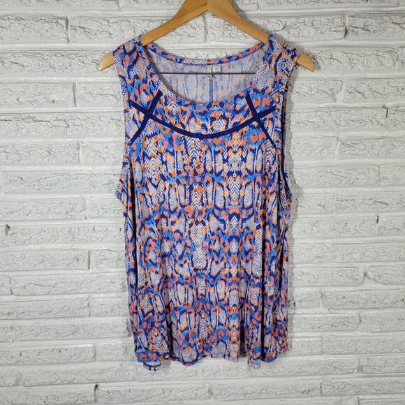 Cato | Tops | Cato Est 946 Womens Top 18w 2w Tank Orange Geometric ...